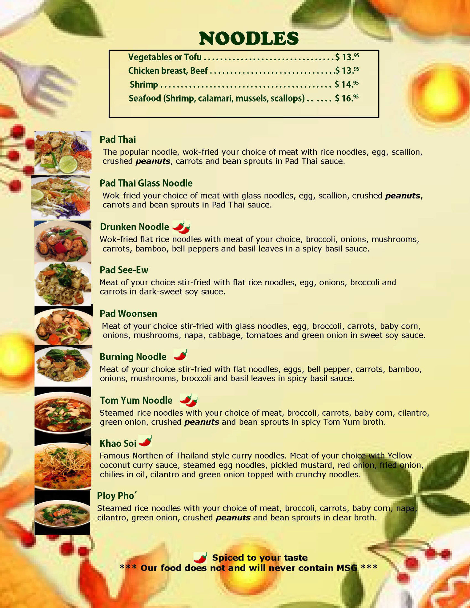 Menu | Ploy's Kitchen Thai Cafe